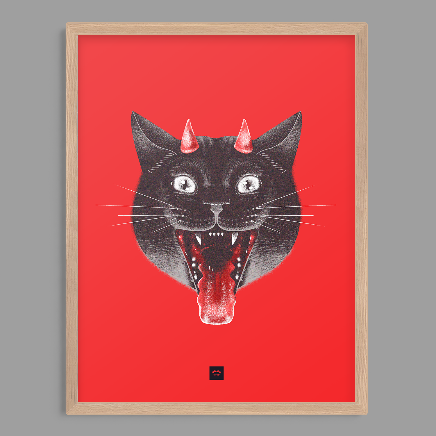 Devil Cat Illustration Poster Print – Chomp