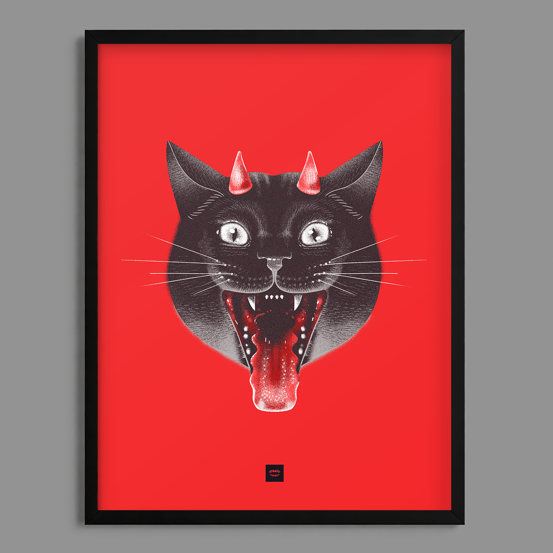 Devil Cat Illustration Poster Print – Chomp