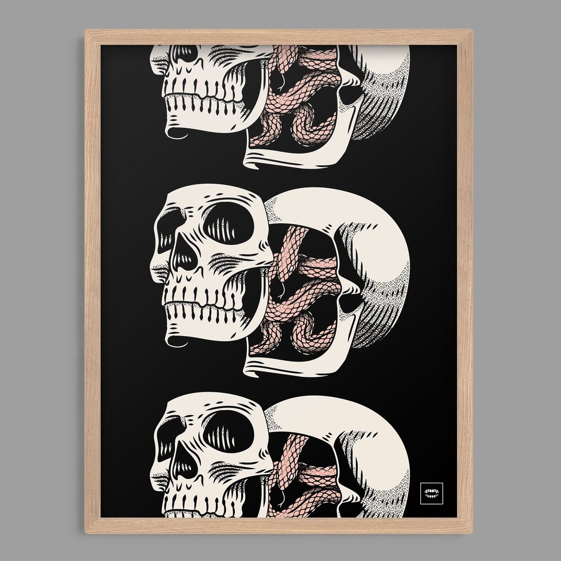 Face Off Skull and Snake Poster Print – Chomp