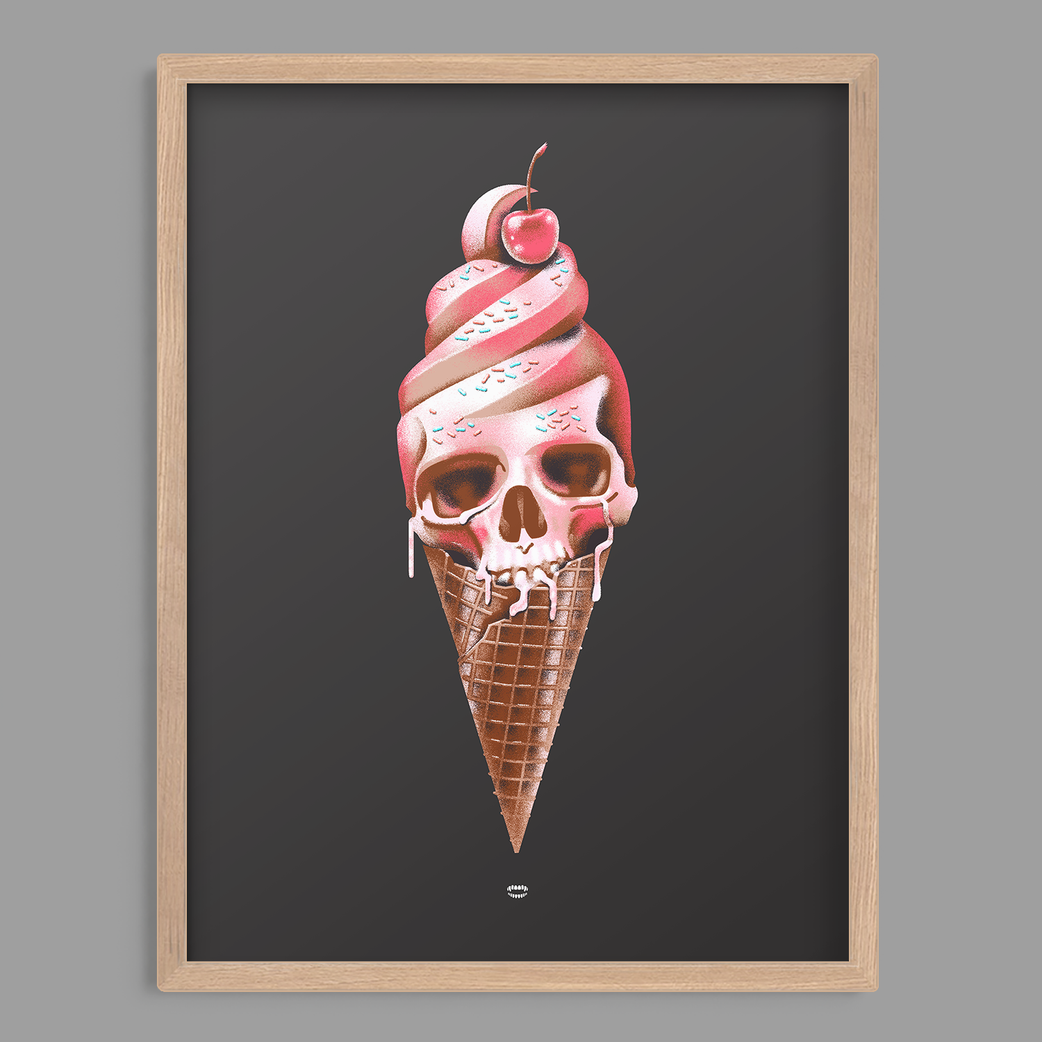 Ice Cream Skull Illustration Poster Print – Chomp