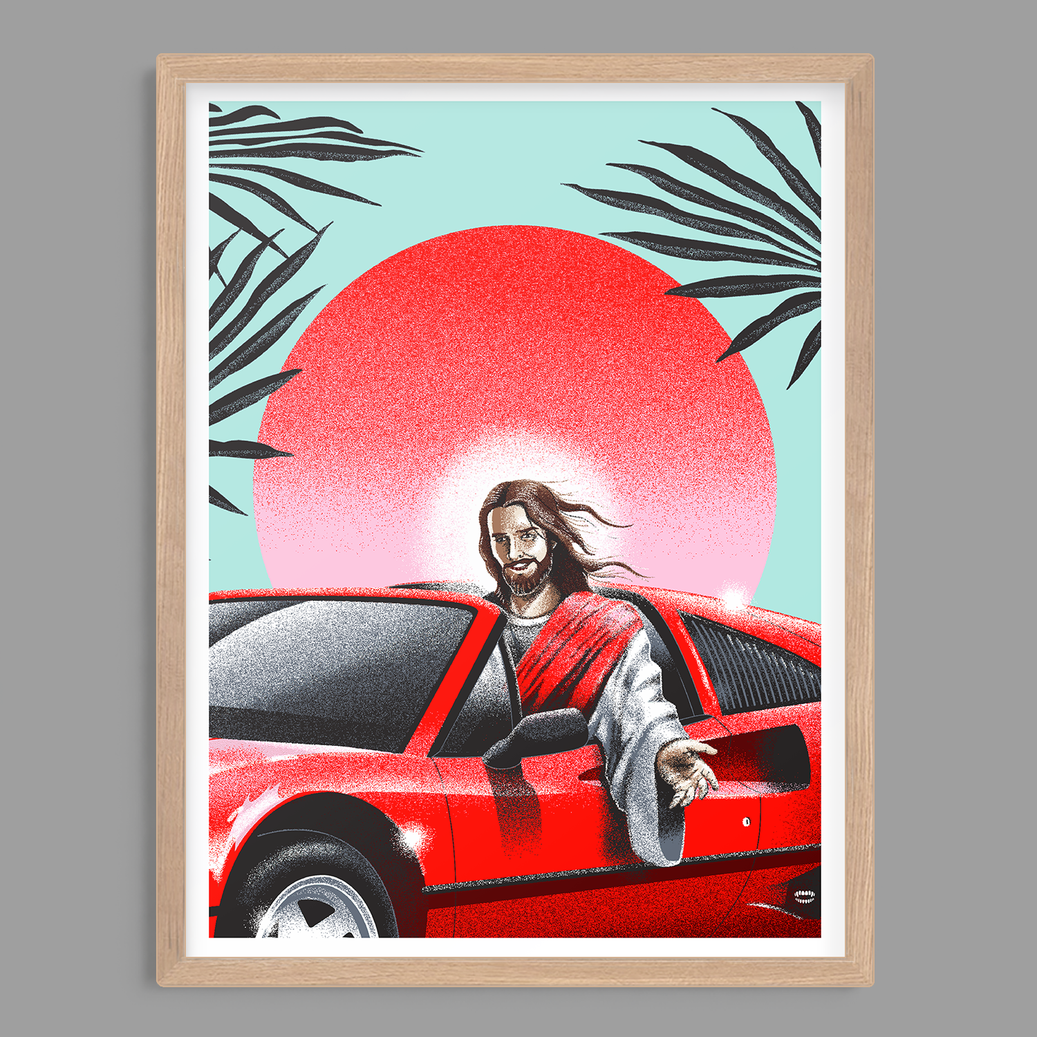 Jesus, Take the Wheel Illustration Poster Print – Chomp