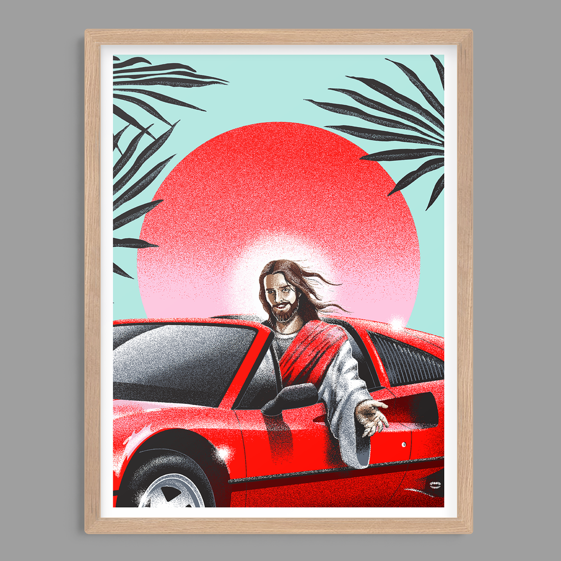 Jesus, Take the Wheel Illustration Poster Print – Chomp