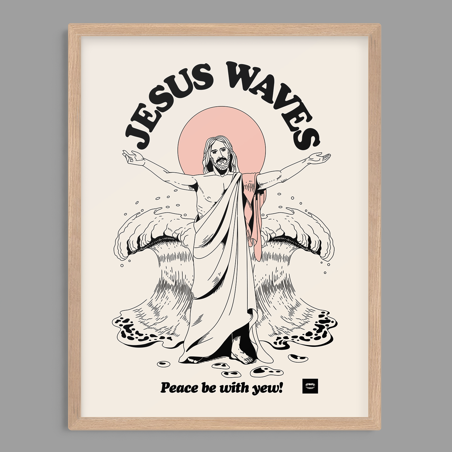 Jesus Waves Illustration Poster Print – Chomp