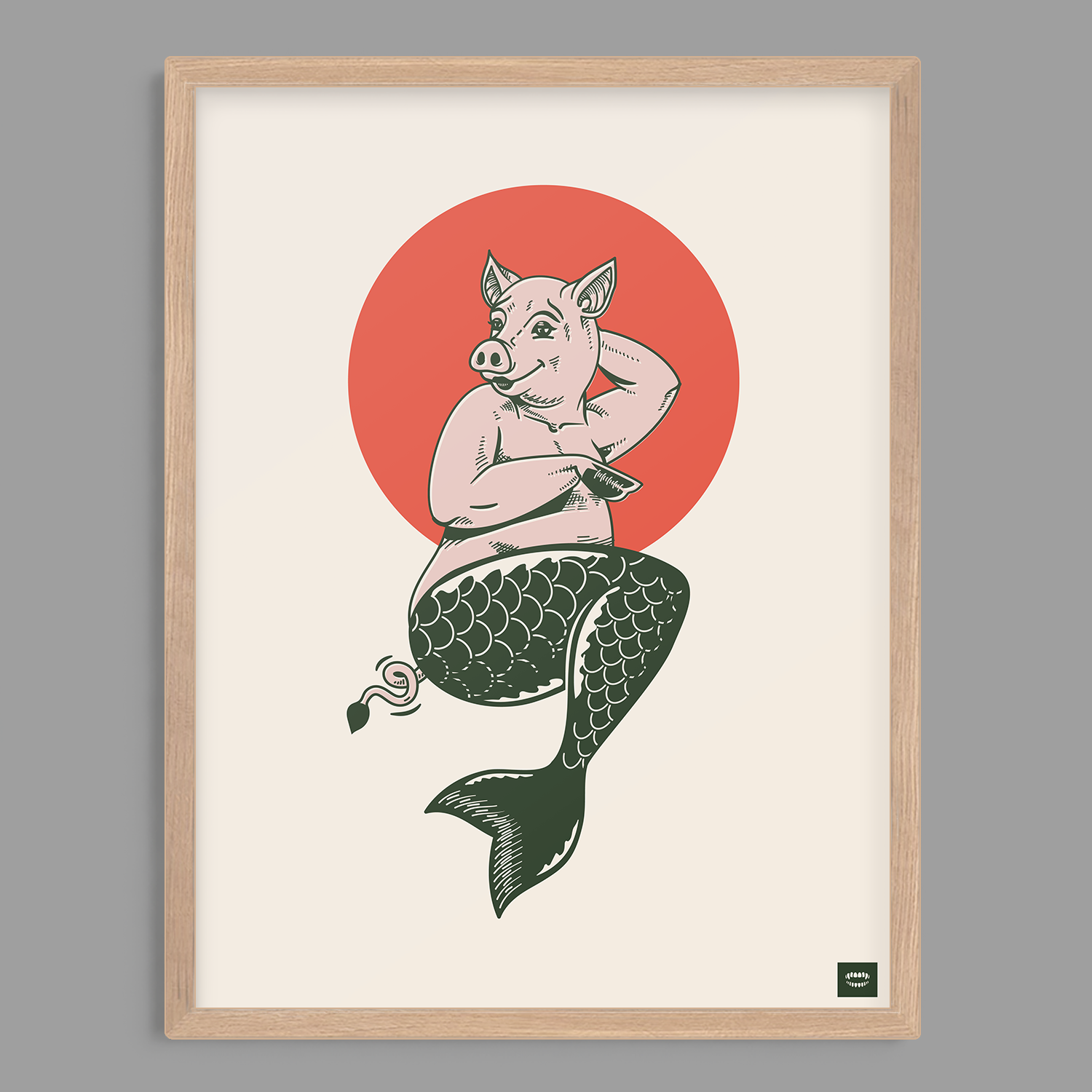 Mermaid Pig Illustration Poster Print – Chomp