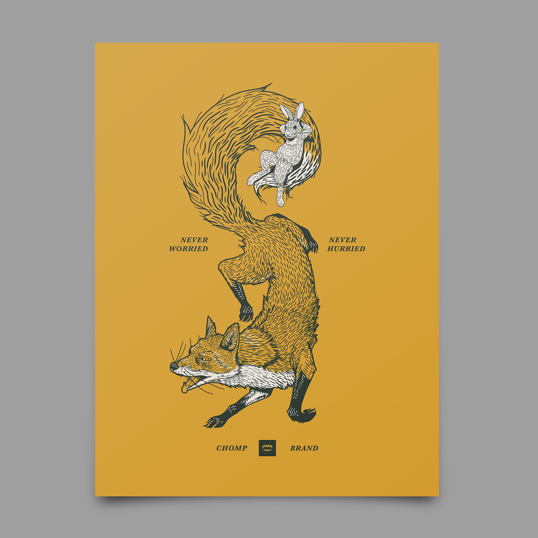 Fox and Bunny Illustration Poster Print – Chomp