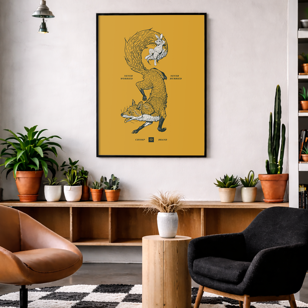 Fox and Bunny Illustration Poster Print – Chomp